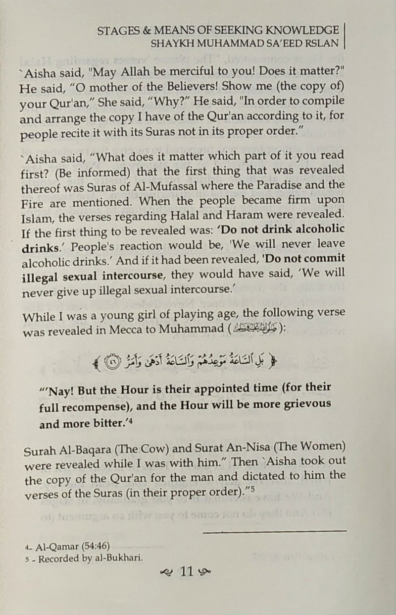 Stages & Means of Seeking Knowledge By Shaykh Muhammad Sa'eed Raslan ...